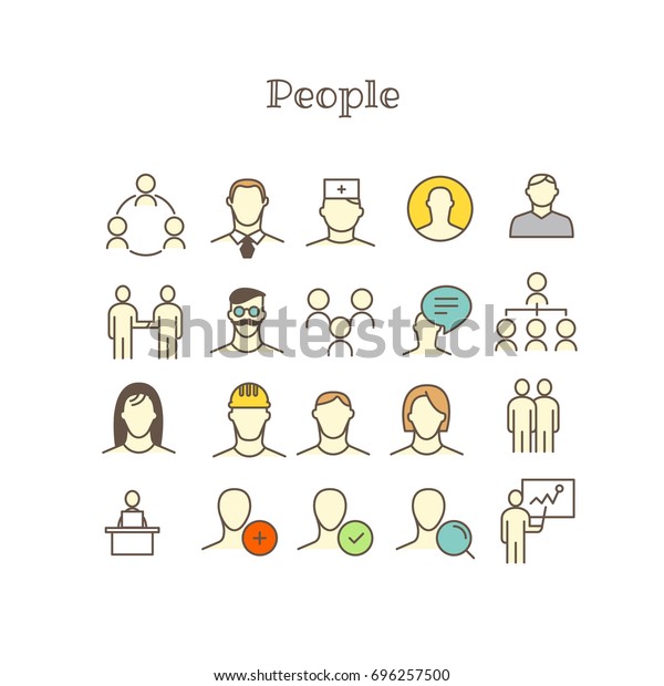 Different Thin Line Color Icons Vector Stock Vector (Royalty Free ...