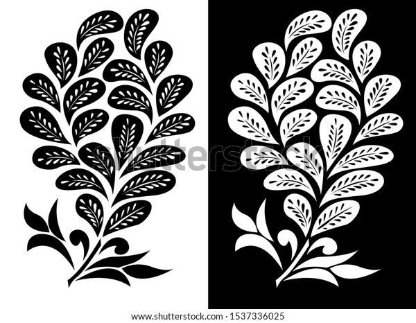 Different Type Leaves Indian Traditional Cultural: เวกเตอร์สต็อก (ปลอด ...