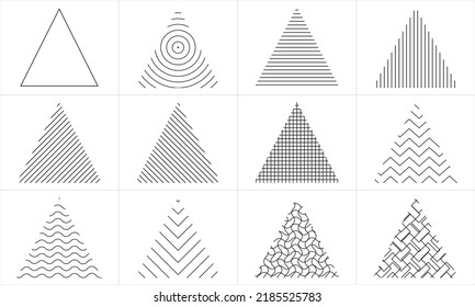 Different Type Lines Triangles Black White Stock Vector (Royalty Free ...