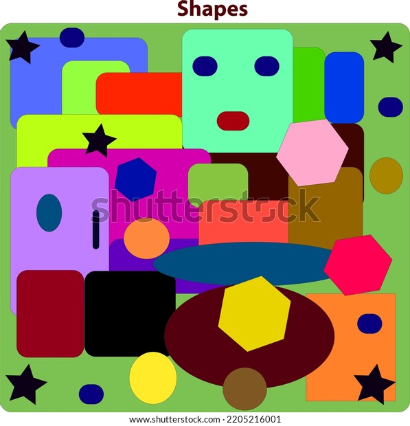 Different Type Shapes Chart Kids Learning Stock Vector (Royalty Free ...