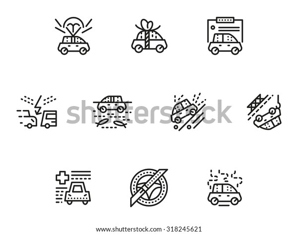 Different Types Car Topics Including Insurance Stock Vector (Royalty ...