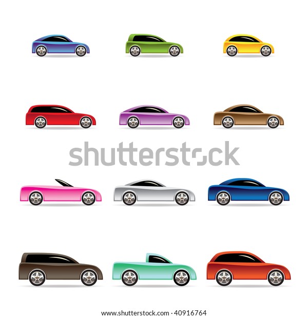 Different Types Cars Icons Vector Icon Stock Vector (Royalty Free ...