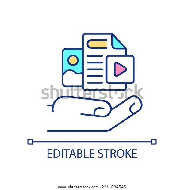 Different Types Content Rgb Color Icon Stock Vector (Royalty Free ...