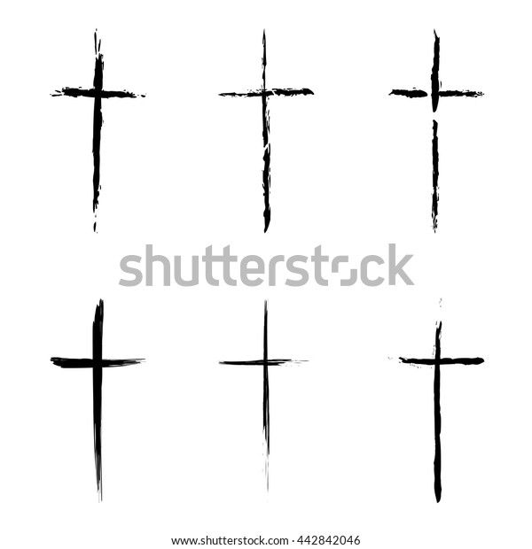 Different Types Crucifix On White Background: vector de stock (libre de ...