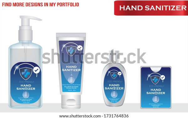 Different Types Hand Sanitizer Label Design Stock-vektor (royaltyfri ...