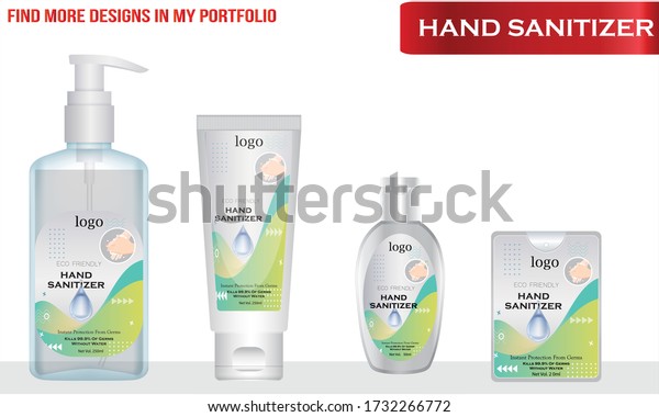 Different types of Hand sanitizer with label design. Packaging design ...