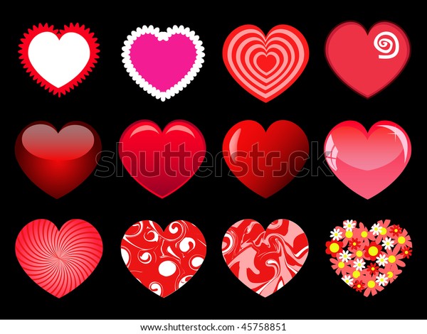 Different Types Hearts Vector Images Set Stock Vector (Royalty Free ...