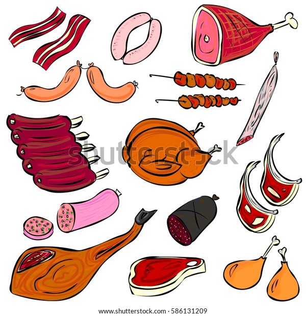 Different types of meat separately Different types of meat separately