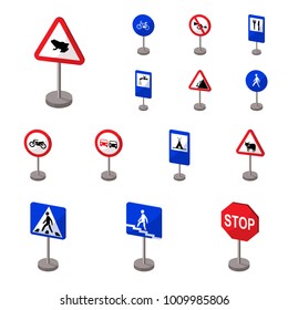 Different Types Road Signs Cartoon Icons 스톡 일러스트 1452869381 | Shutterstock