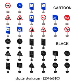 Different Types Road Signs Cartoon Icons Stock Illustration 1364530877