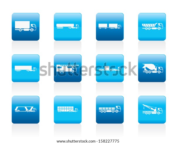 Different Types Trucks Lorries Icons Vector Stock Vector (Royalty Free ...