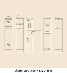Different Types Vaping Devices Silhouette Box Stock Vector (Royalty ...