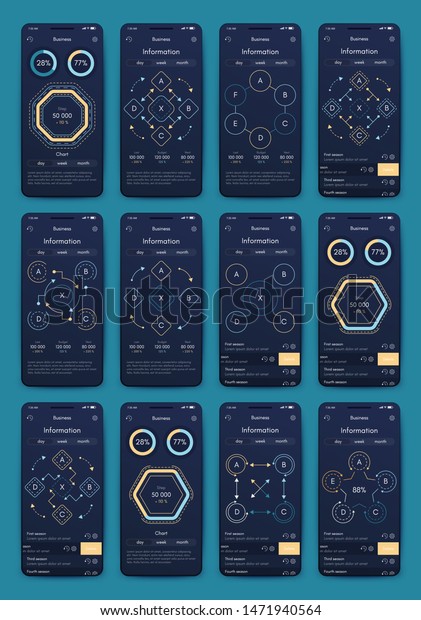 Different Ui Ux Gui Screens Flat Stock Vector (Royalty Free) 1471940564 ...