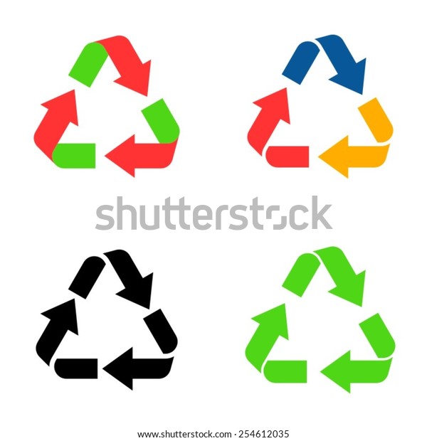 Different Vector Colorful Recycle Symbol Icons Stock Vector (Royalty ...