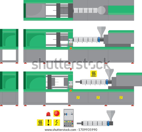 Different Views Injection Molding Machine Stock Vector (Royalty Free ...