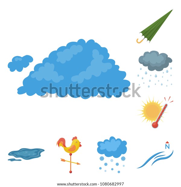 Different Weather Cartoon Icons Set Collection: vector de stock (libre ...