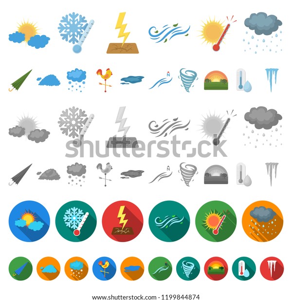Different Weather Cartoon Icons Set Collection Stock Vector (Royalty ...