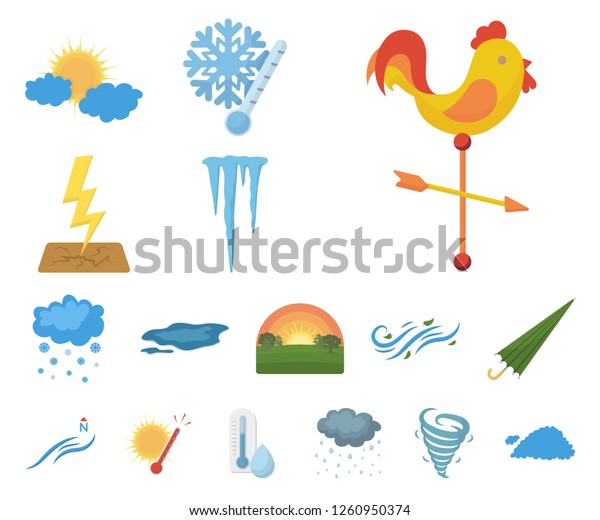 Different Weather Cartoon Icons Set Collection Stock Vector (Royalty ...
