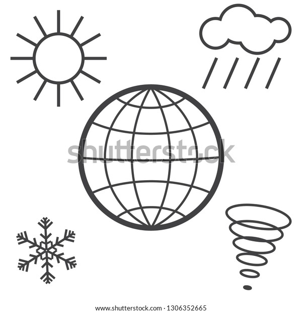 Different Weather Climate Natural Phenomena On Stock Vector (Royalty ...