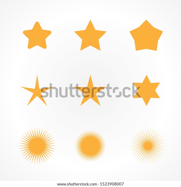 Different Yellow Star Shapes Collection Vector: vector de stock (libre ...