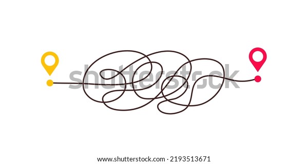 Difficult Way Chaos Path Point B Stock Vector (Royalty Free) 2193513671 ...
