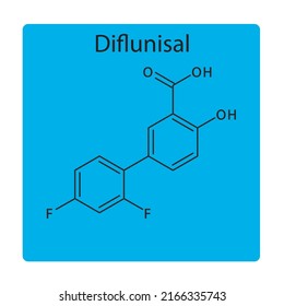 Diflunisal Molecular Structure Flat Skeletal Chemical Stock Vector ...