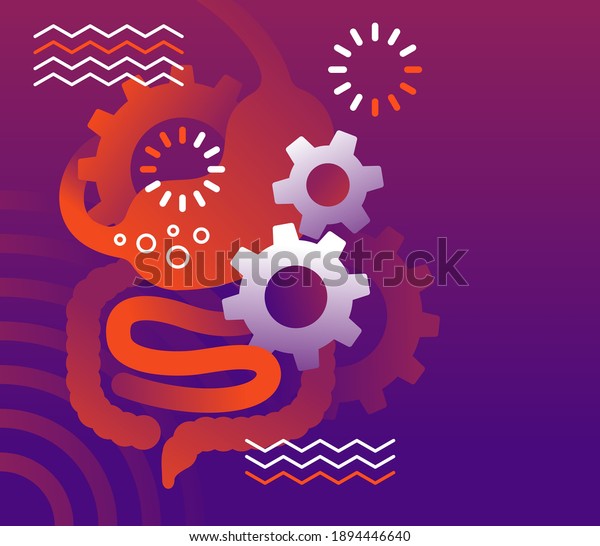 Digestive Laxative System Abstract Banner Human Stock Vector (Royalty ...