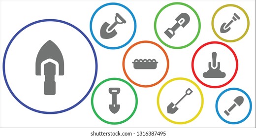 Digging Icon Set 9 Filled Digging Stock Vector (Royalty Free ...