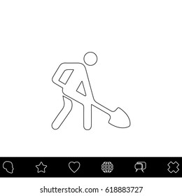Digging Man Icon Vector Stock Vector (Royalty Free) 398402401