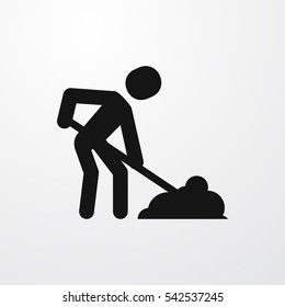 Digging Man Icon Illustration Isolated Vector Stock Vector (Royalty ...