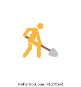 Digging Man Simple Flat Vector Icon Stock Vector (Royalty Free ...
