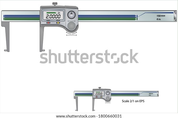 Digimatic Point Jaw Inside Caliper 20150 Stock Vector (Royalty Free ...