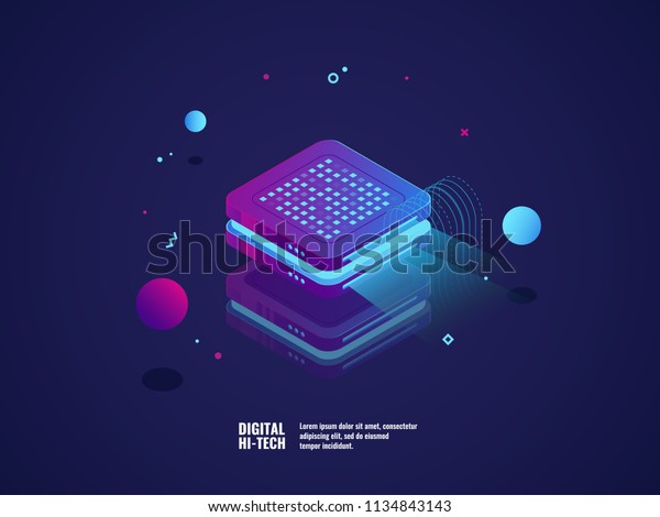 Digital Advertising Concept Hologram Projection Presentation Stock ...
