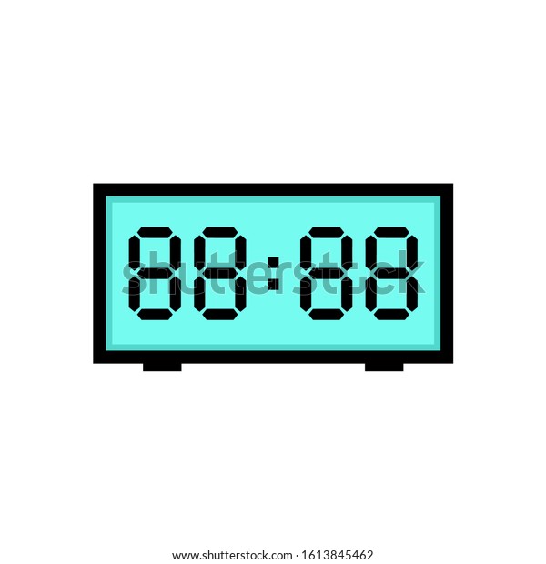 Digital Alarm Clock Displaying 8888 Clipart Stock Vector (Royalty Free ...