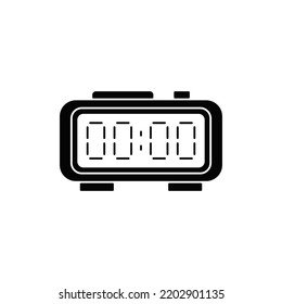Digital Alarm Clock Icon Black Flat Stock Vector (Royalty Free ...