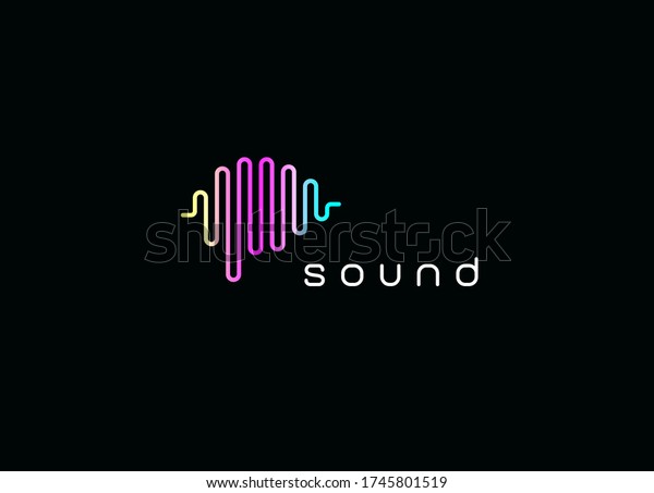 Digital Audio Equalizer Logo Sound Waves Stock Vector (Royalty Free ...