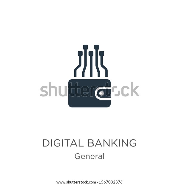 Digital Banking Icon Vector Trendy Flat Stock Vector (Royalty Free ...