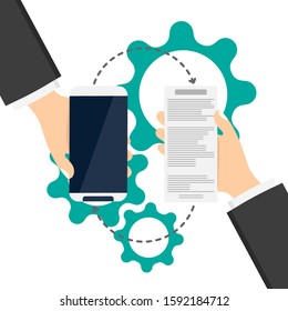 Digital Bill Mobile Payment Consumer Holding Stock Vector (Royalty Free ...