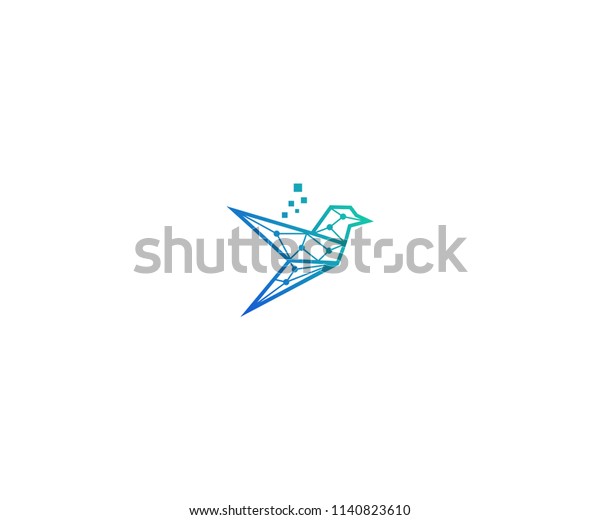 Digital Bird Logo Design Template Stock Vector (Royalty Free ...