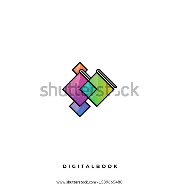Digital Book Illustration Vector Template Suitable Stock Vector ...
