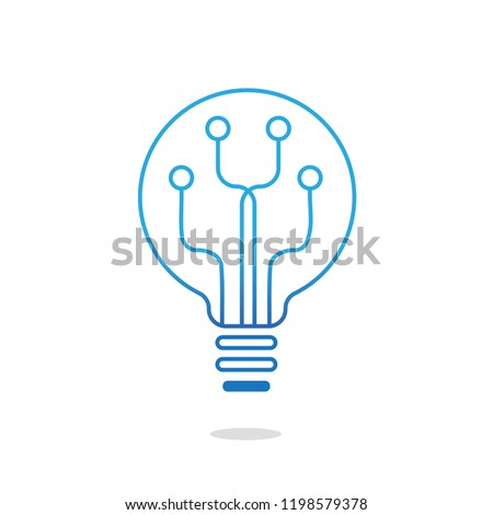 Digital Bulb Logo Information Technology Lighting Growth Stock Vector ...