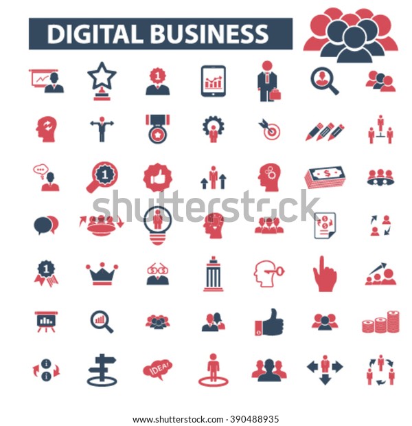 Digital Business Icons Stock Vector (Royalty Free) 390488935 | Shutterstock