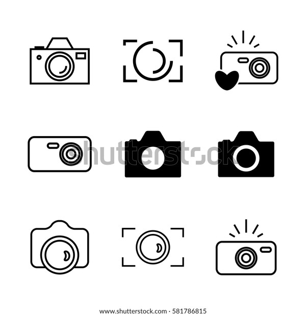 Digital Camera Icons Isolated. Snapshot Photography Sign or Logo ...
