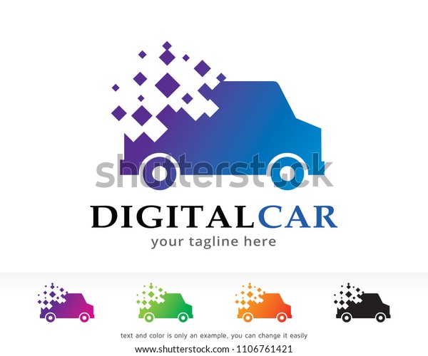 Digital Car Logo Symbol Template Design Stock Vector (Royalty Free ...