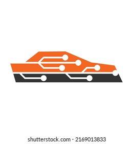 Digital Car Technology Electric Logo Icon Stock Vector (Royalty Free ...