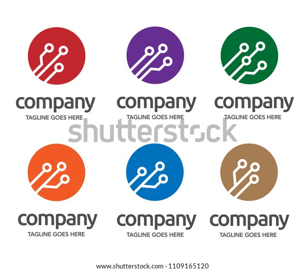 Digital Circle Electronic Logo Circle Circuit Stock Vector (Royalty ...