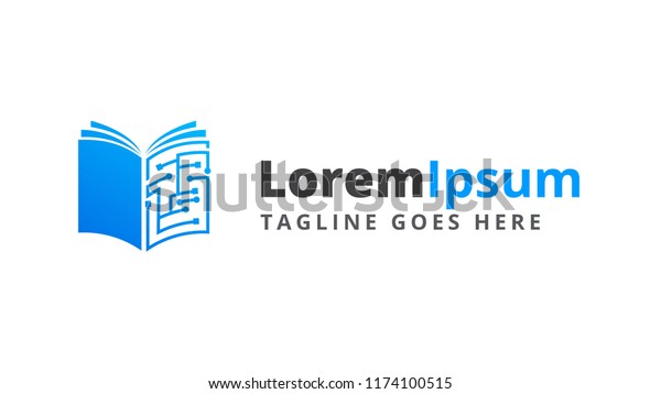 Digital Circuit Book Logo Design Stock Vector (Royalty Free) 1174100515