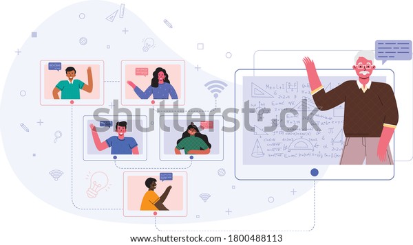 Digital Class Room Teacher Stock Vector (Royalty Free) 1800488113 ...