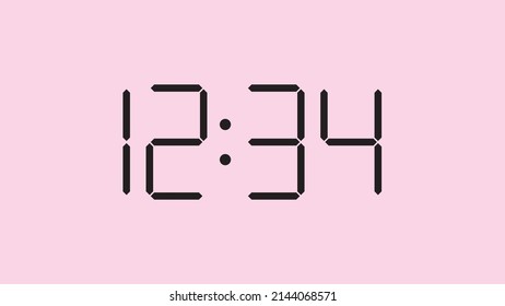 Digital Clock Close Displaying 1234 Oclock Stock Vector (Royalty Free ...