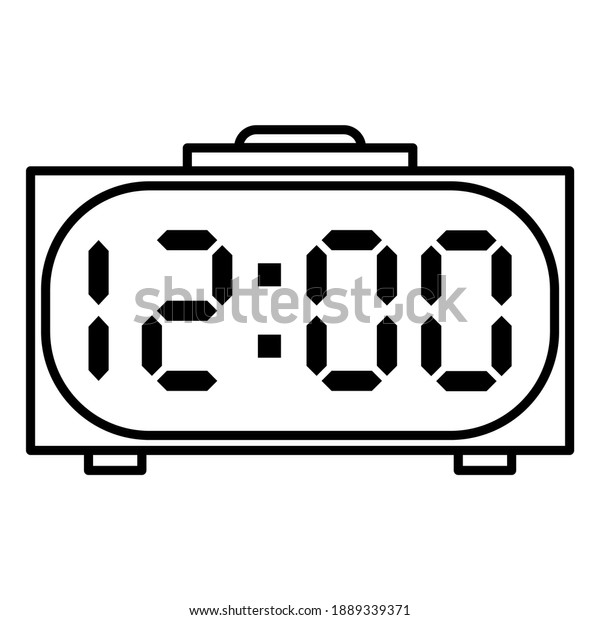 Digital Clock Icon Modern Outline Style Stock Vector (Royalty Free ...